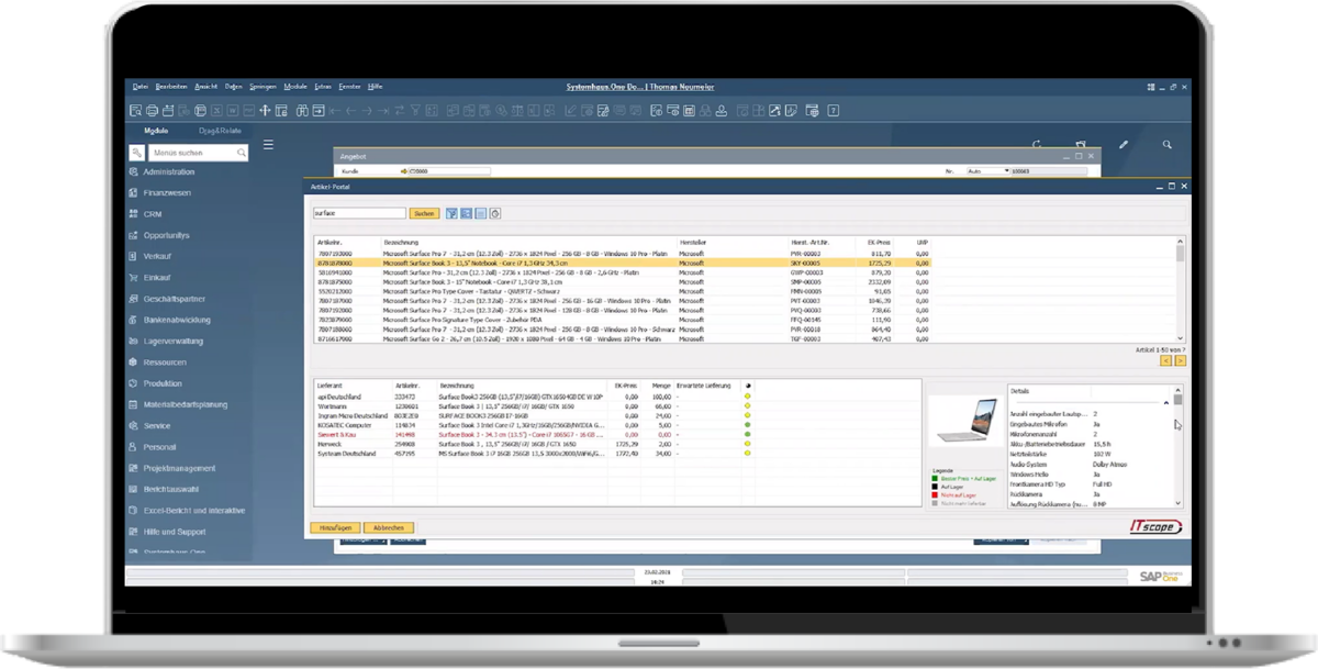 Create products in ERP with ITscope: Efficient article creation