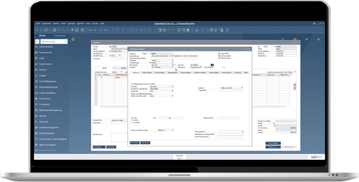 Create products in ERP with ITscope: Efficient article creation